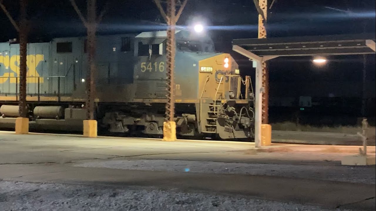 CSX 5416 Leads Long CSX I032 Intermodal Combo Train NB Departing ...