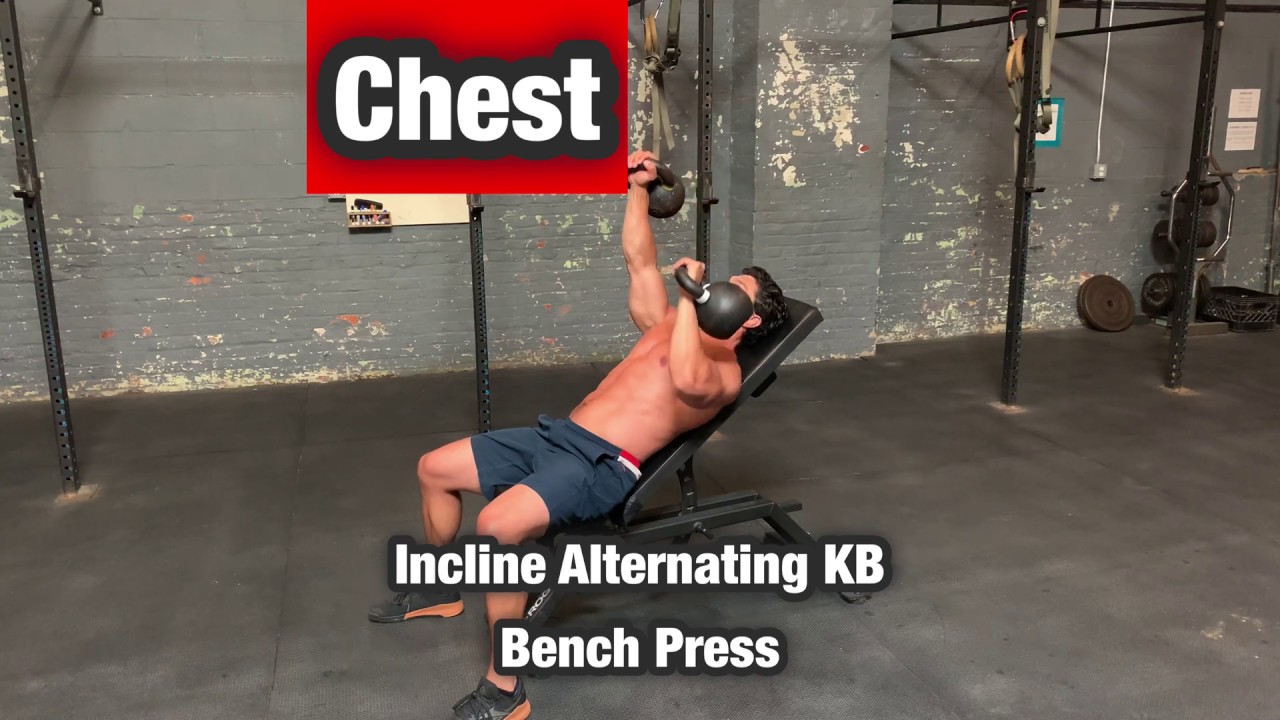 Incline Alternating Kettlebell Bench Press - Chest, Pec Exercise ...