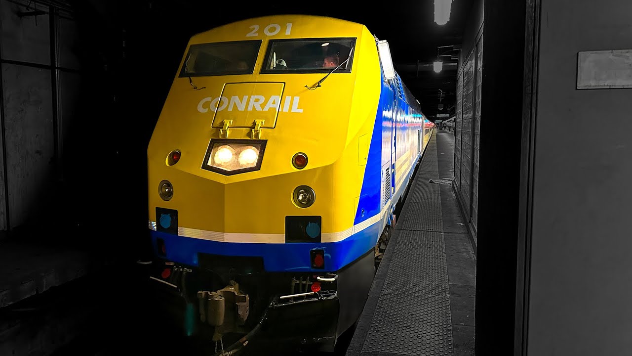 Metro North Conrail Heritage Unit Departing Grand Central - YouTube
