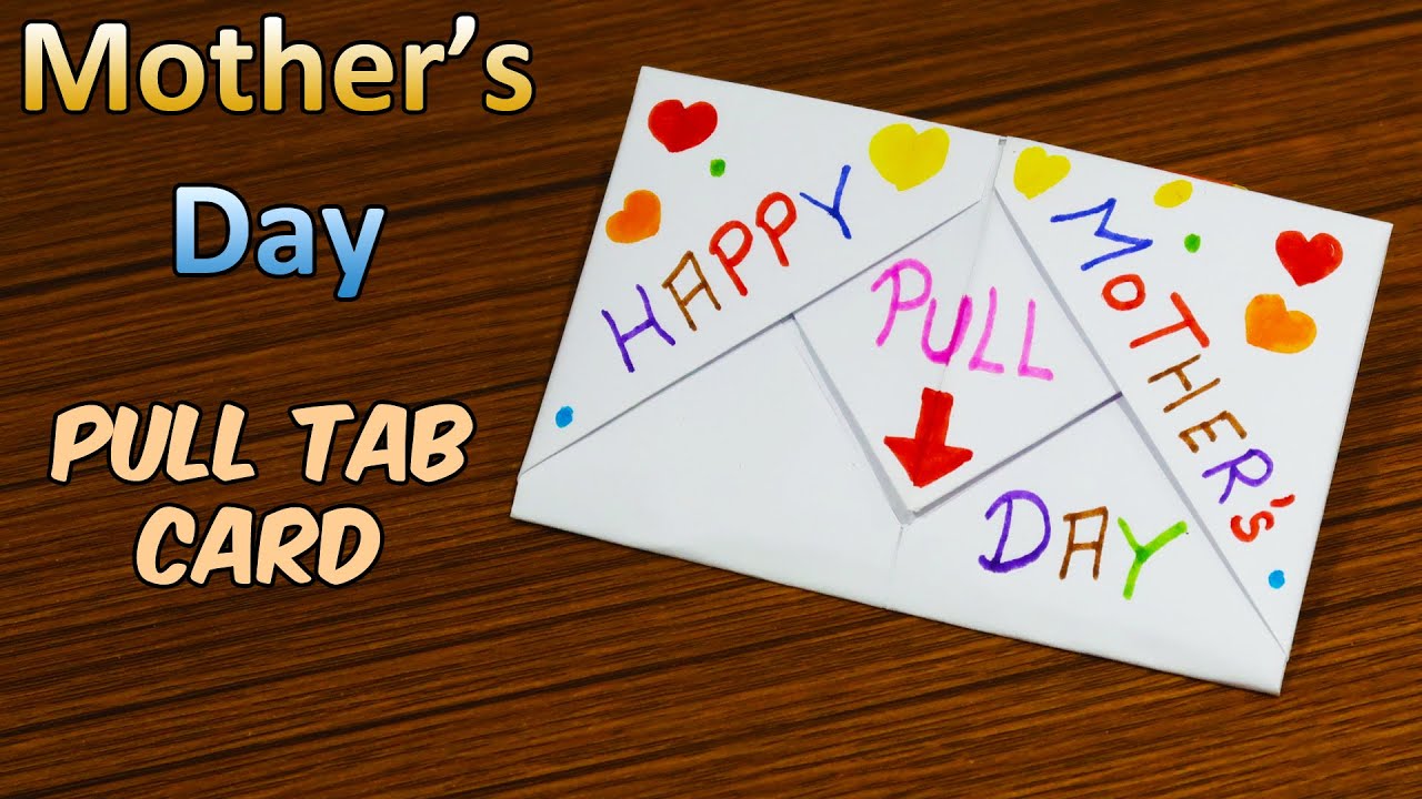 MOTHER'S DAY - Pull Tab Card || DIY Pull Tab Origami Envelope Card ...