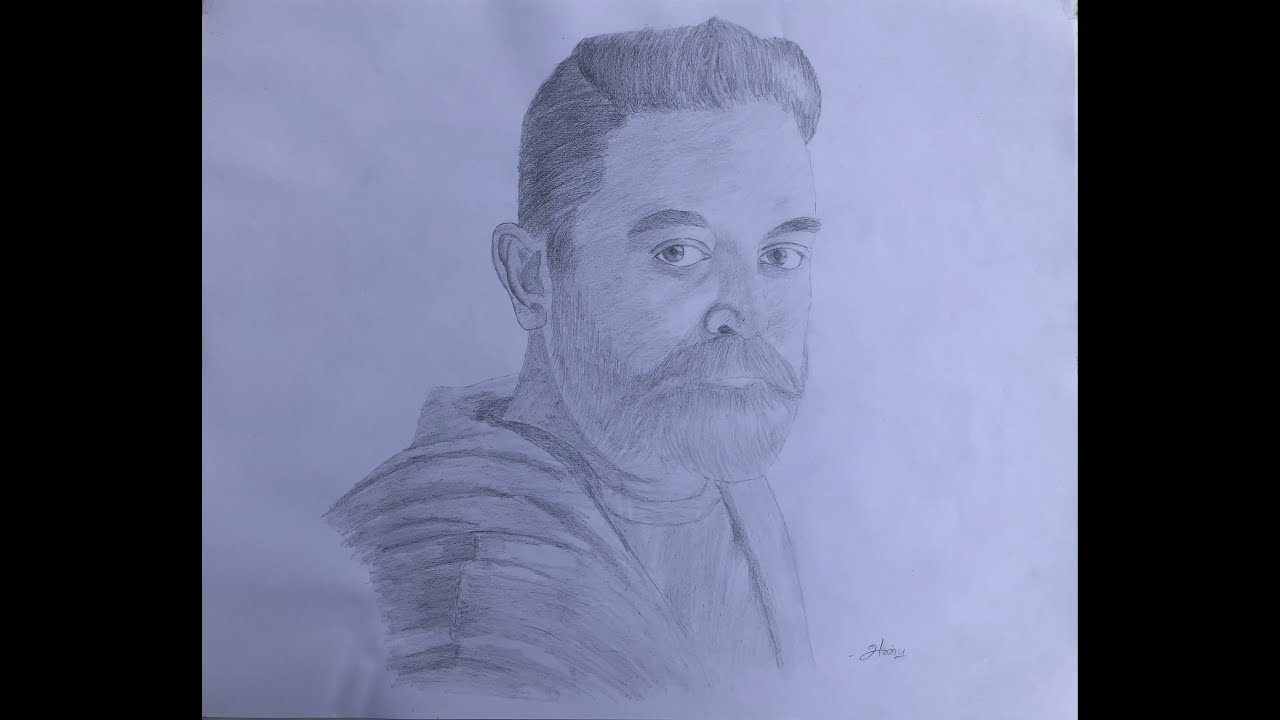 Vikram Movie Ulaganayagan Kamal Haasan Pencil Drawing Step By Step ...