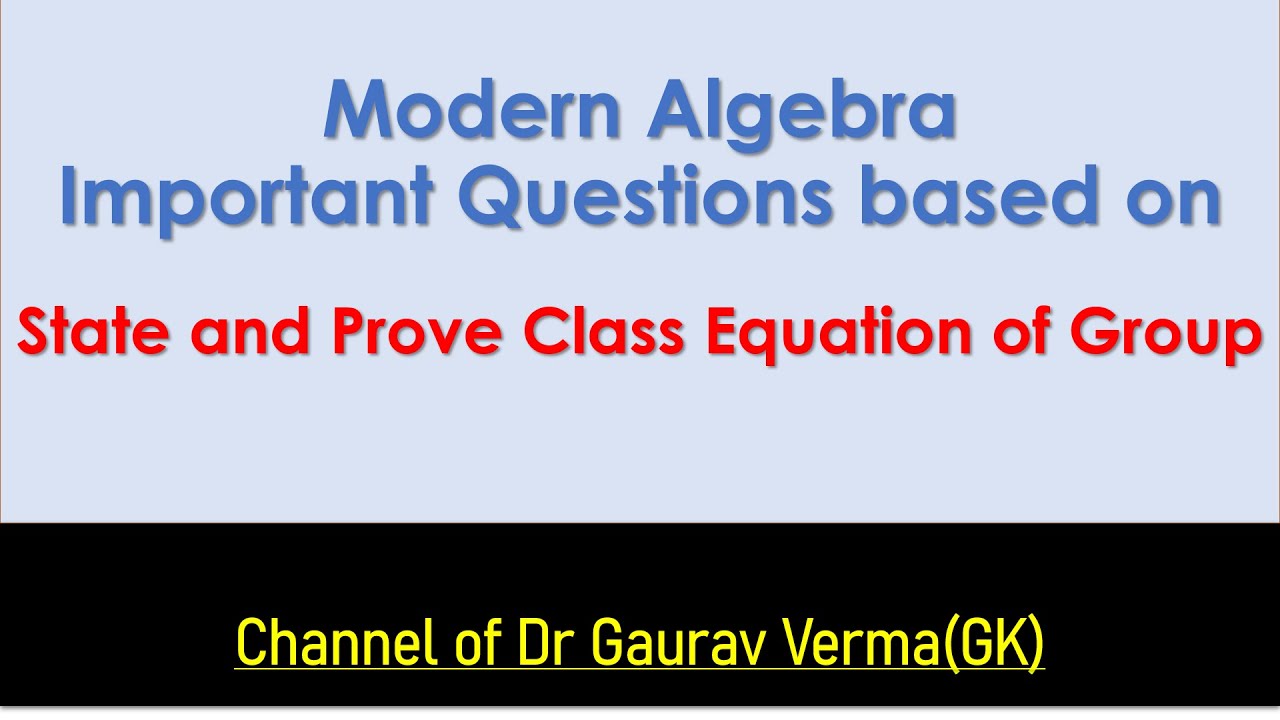 Class equation of Group lecture 2 - YouTube
