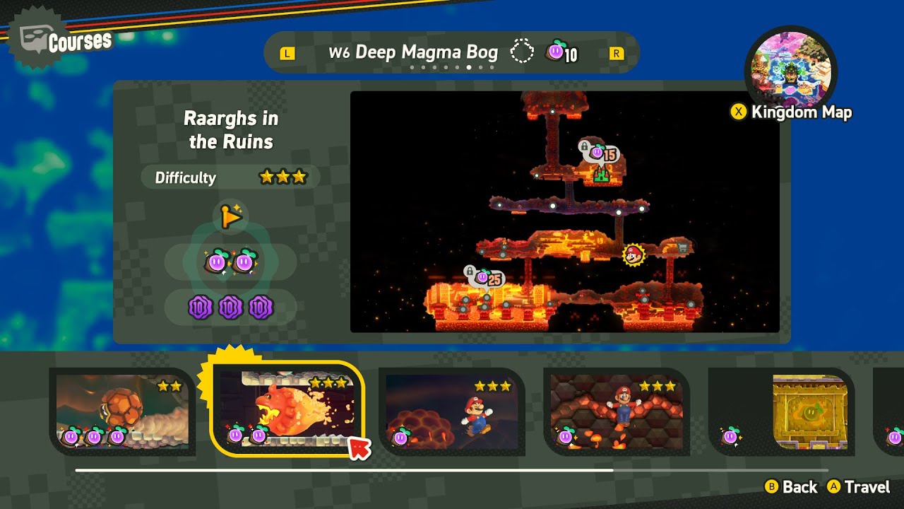 Super Mario Bros Wonder 6 11 Raarghs in the Ruins - YouTube