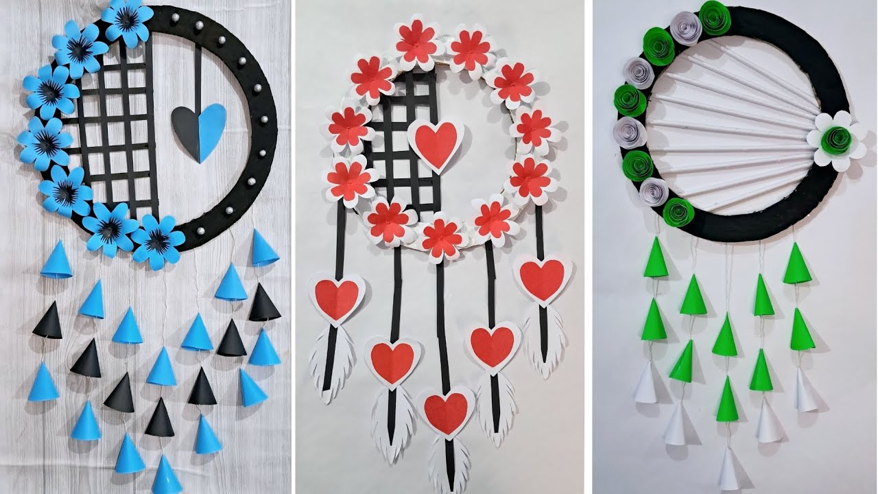 3 Easy and simple beautiful papercraft wallhanging homedecor papercraft ...