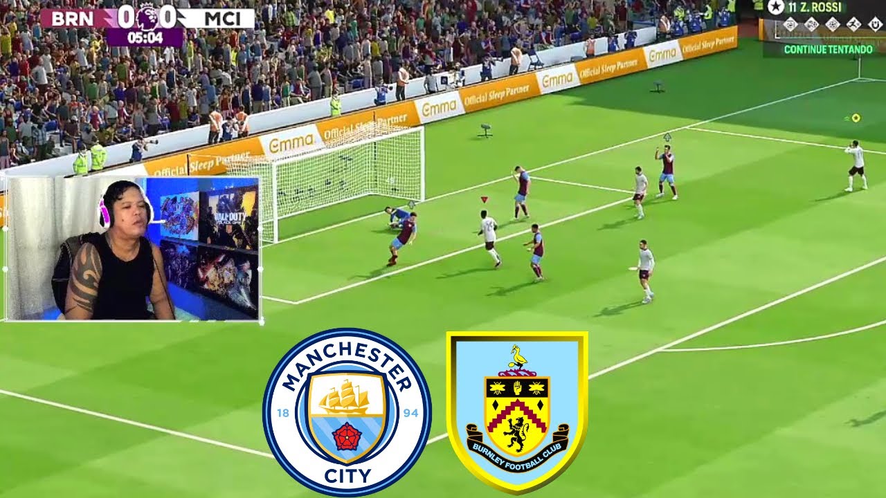 MANCHESTER CITY X BURNLEY PREMIER LEAGUE Zidane Rossi MODO CARREIRA ...