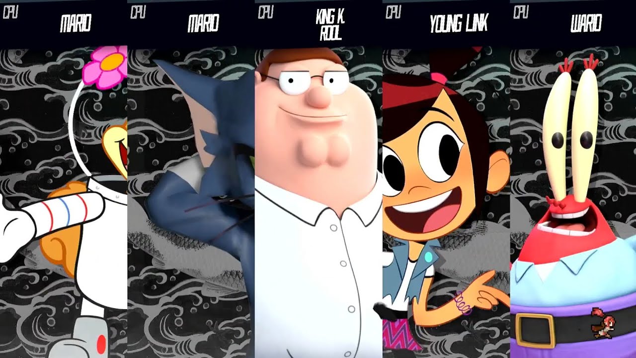 Sandy vs Molly vs Peter vs Mr Krabs vs Tom - Requested Smash Battle ...