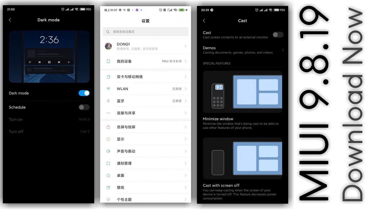 MIUI 9.8.19 adds New Screen Cast Feature, Dark Mode Scheduling, and a ...