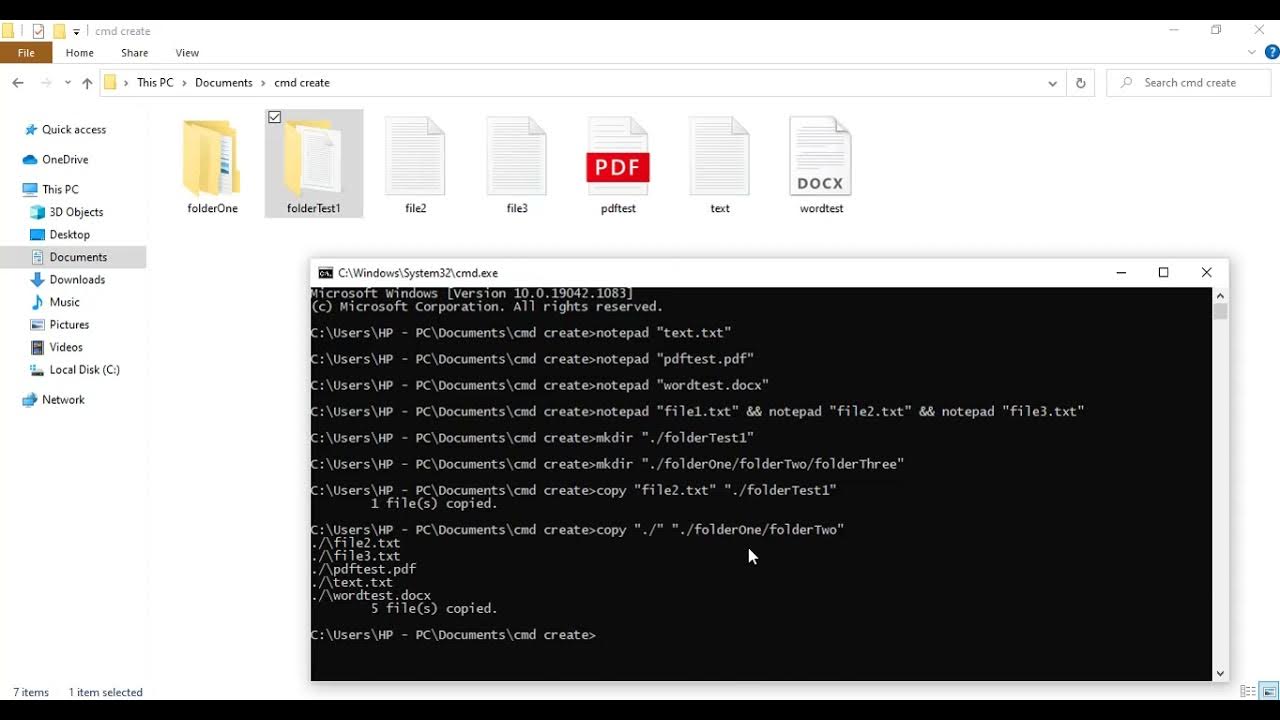 Create, Copy and Delete files from the command prompt on Windows - YouTube