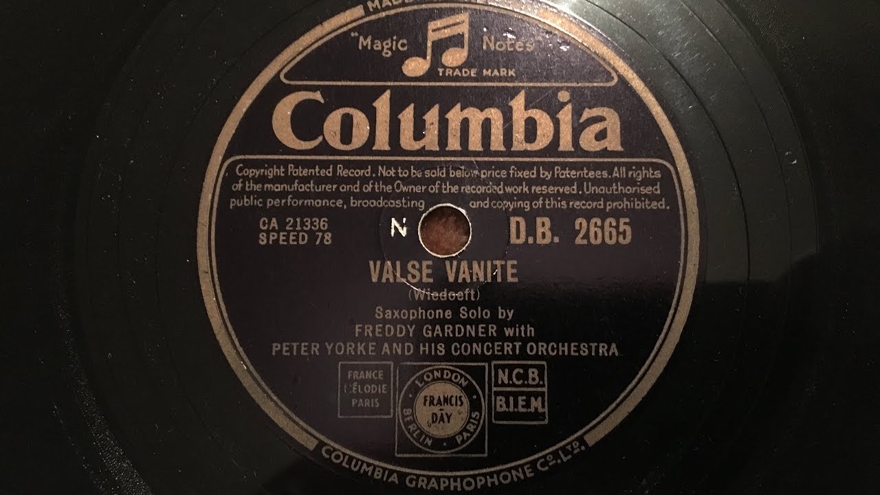 78rpm record: Freddy Gardner: Valse Vanite - YouTube