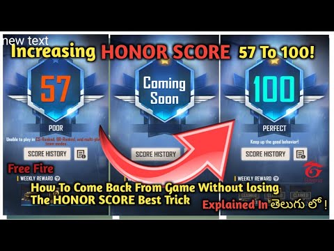 How To Increase HONOR SCORE In Free Fire | How to come Back From Game ...