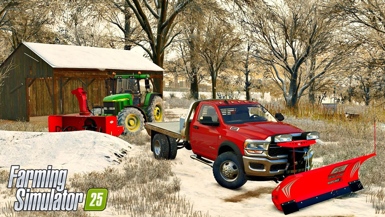 SNOWPLOWING AFTER A BLIZZARD! | FARMING SIMULATOR 25 - YouTube