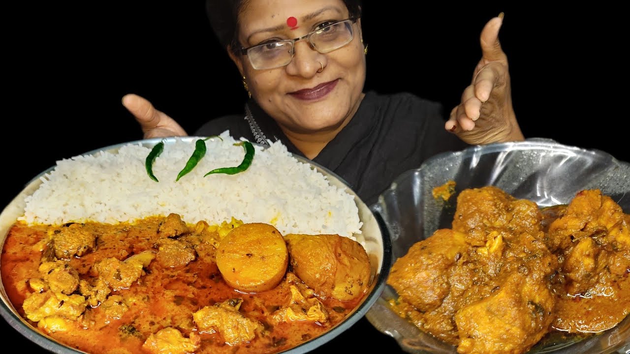 ODIA EATING SHOW RICE+🌶️MUTTON CURRY,+🔥CHICKEN CURRY+RAITA+PAPAD🏠MADE ...