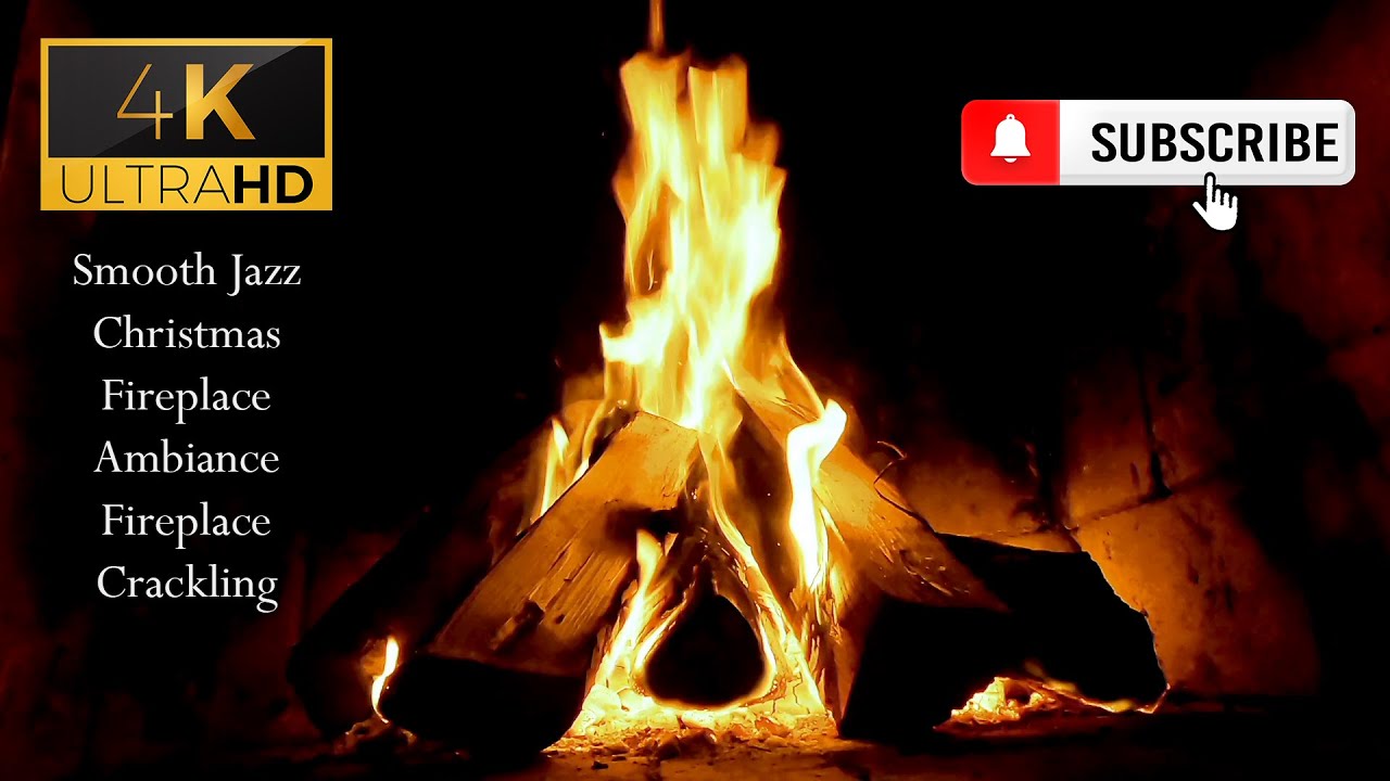 Smooth Jazz Christmas Fireplace Ambiance - Fireplace Crackling ...