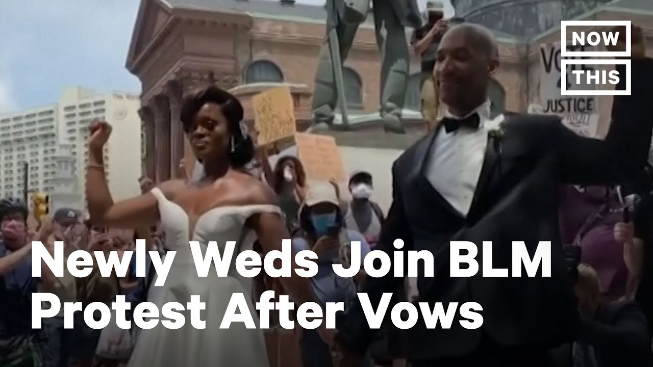 Newly Married Couple Joins Black Lives Matter Protest | NowThis - YouTube