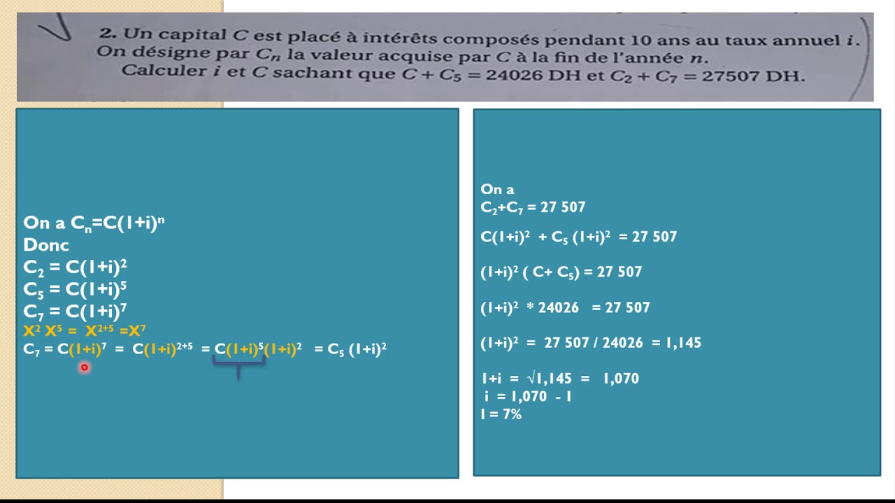mathématiques financières 4 exercices corrigés - YouTube