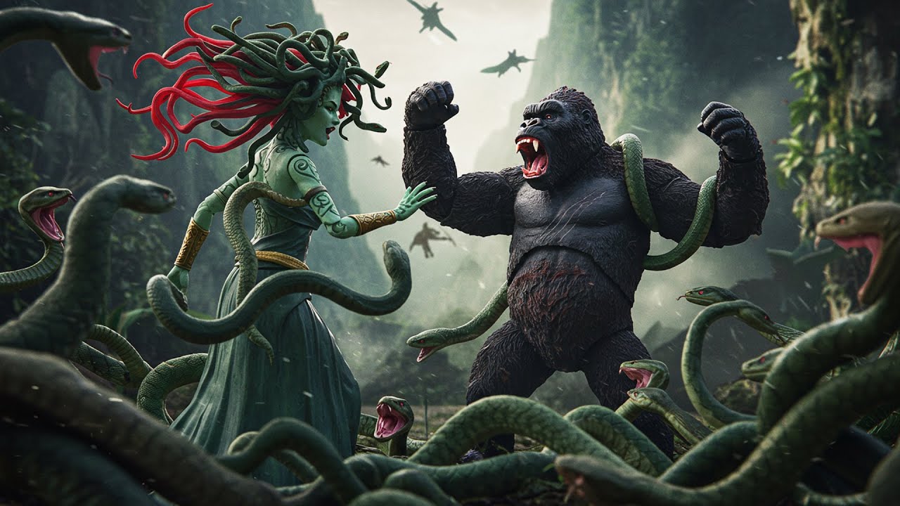 King Kong fighting vs Medusa Snakes: Island Snake - YouTube