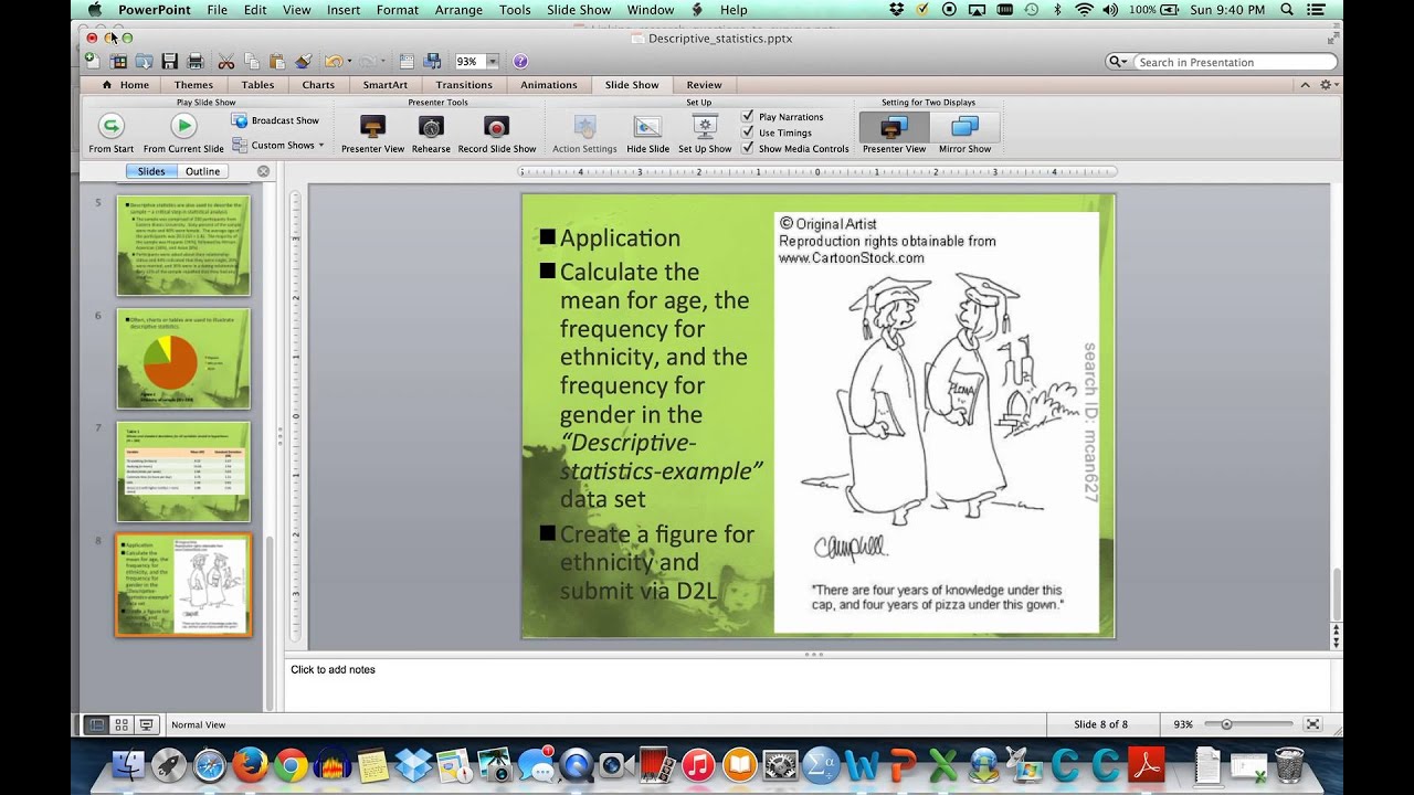 Descriptive statistics PowerPoint and example - YouTube