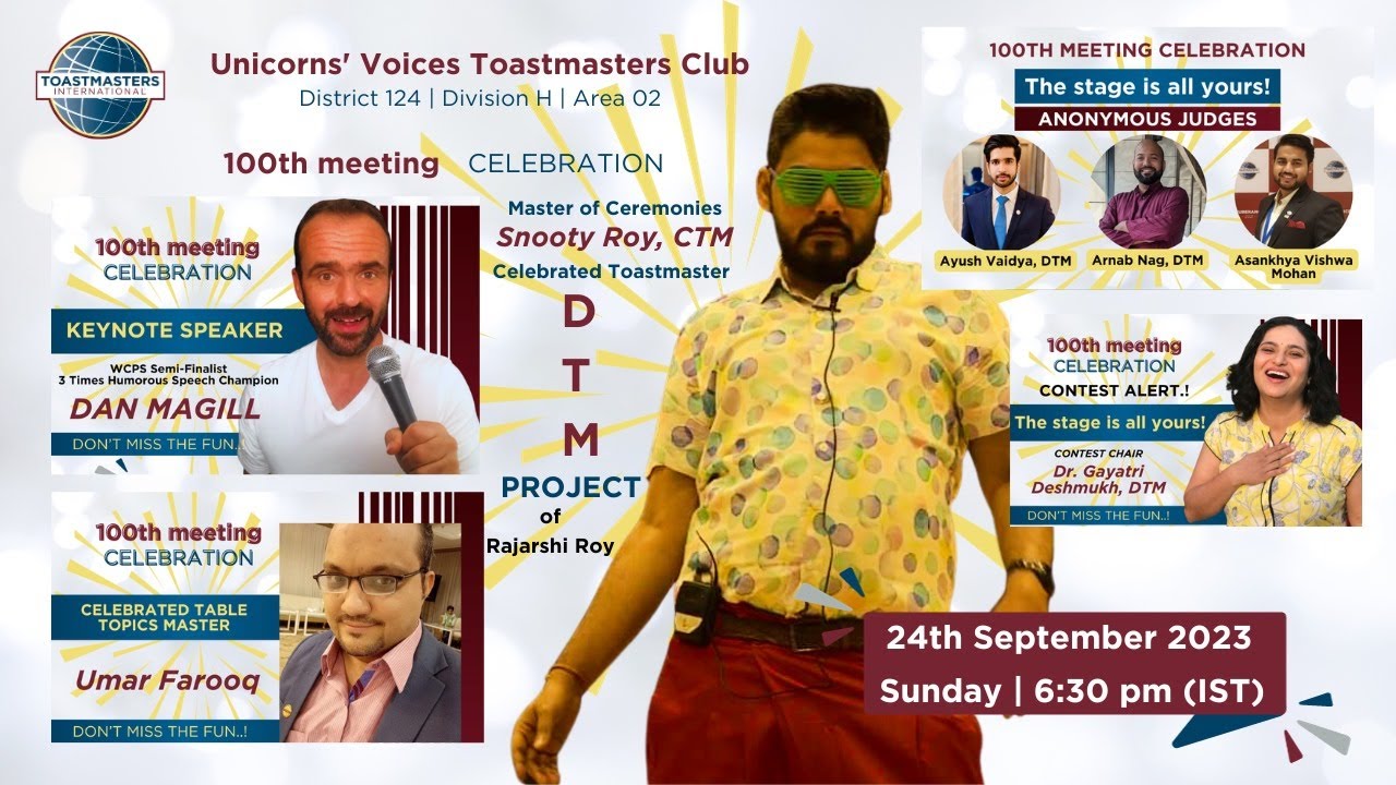 Unicorns Voices Toastmasters Club - 100th Meeting - YouTube