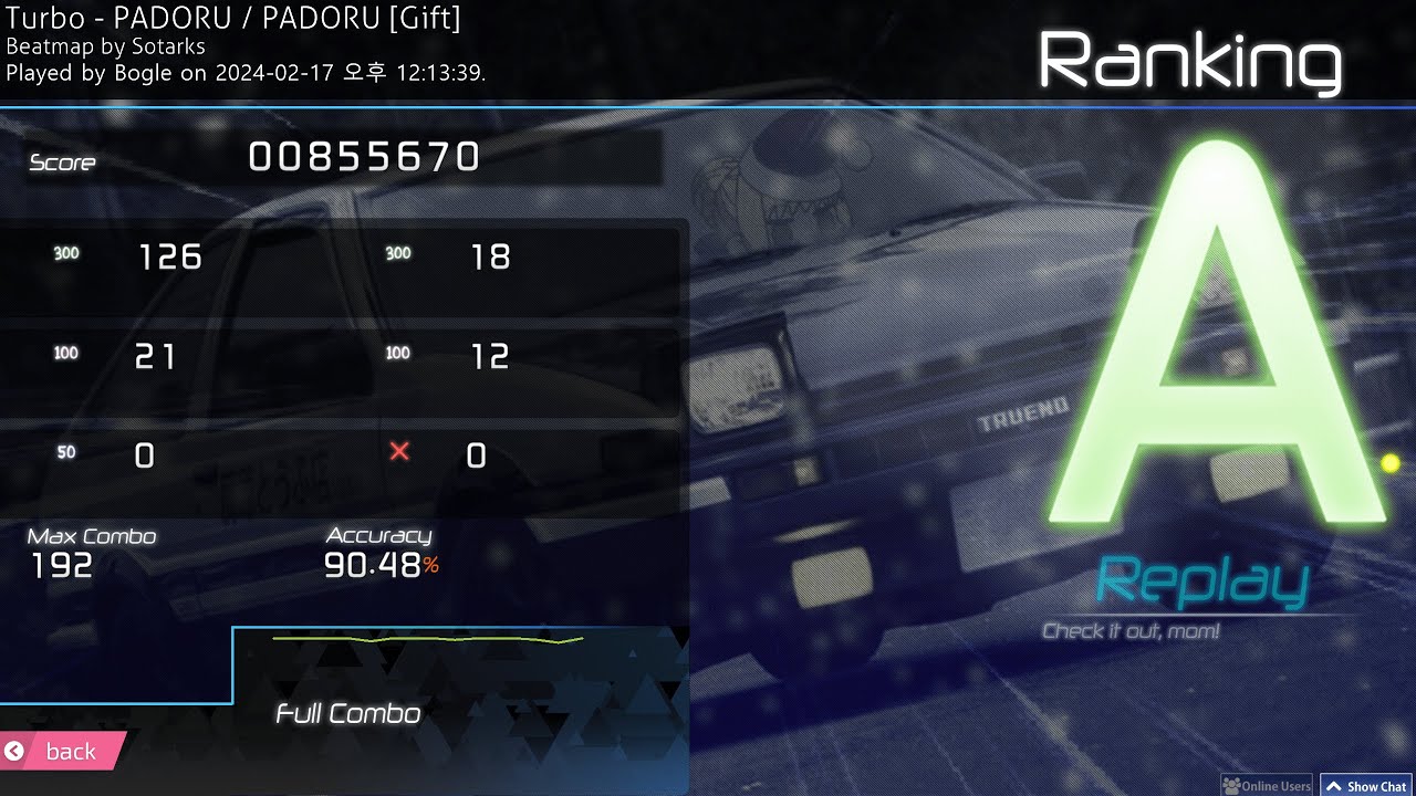 OSU! 6.12* PADORU PADORU~ [Turbo-Padoru] Only Mouse user clear with ...