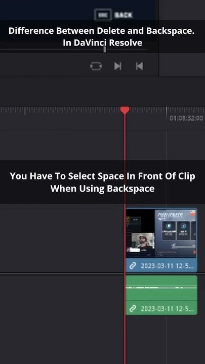 Difference Between Delete and Backspace (Removing Clips in DaVinci Resolve) - YouTube
