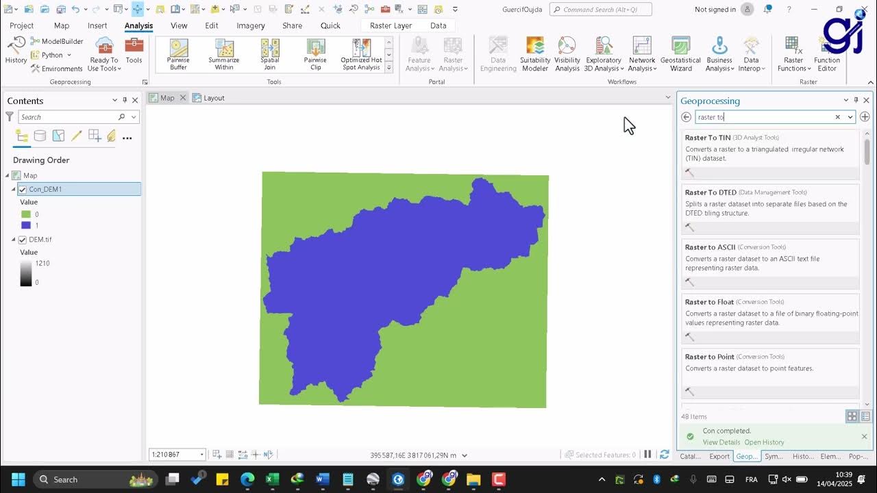 From Raster to Shapefile: Create a Basin Boundary from DEM Data - YouTube
