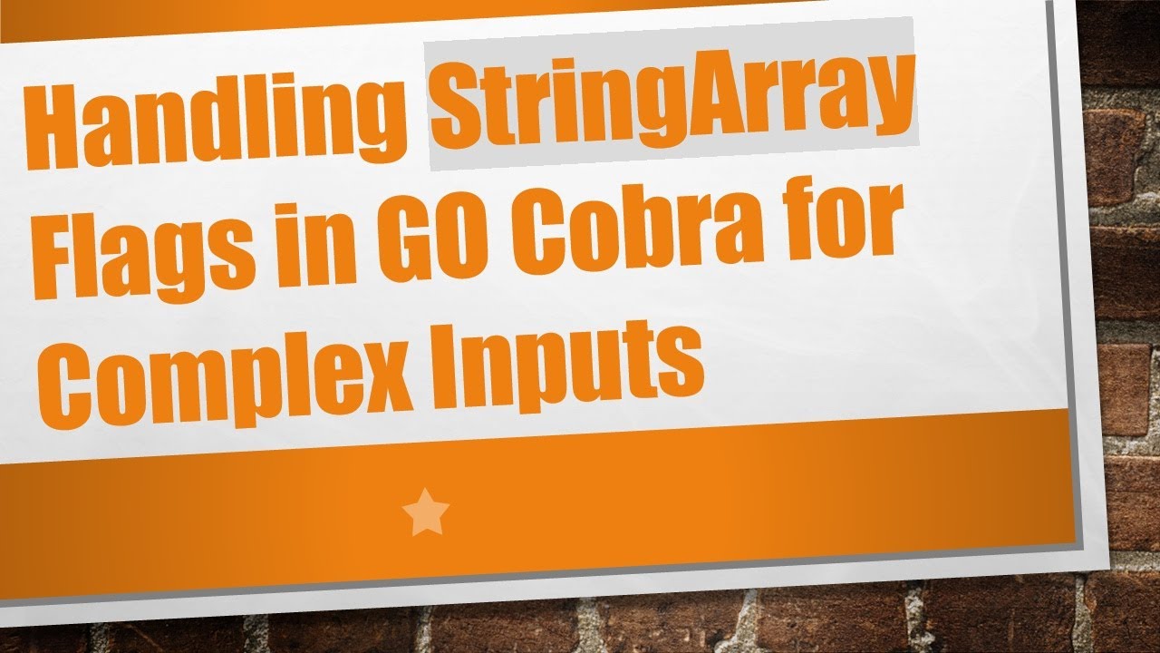 Handling StringArray Flags in GO Cobra for Complex Inputs - YouTube