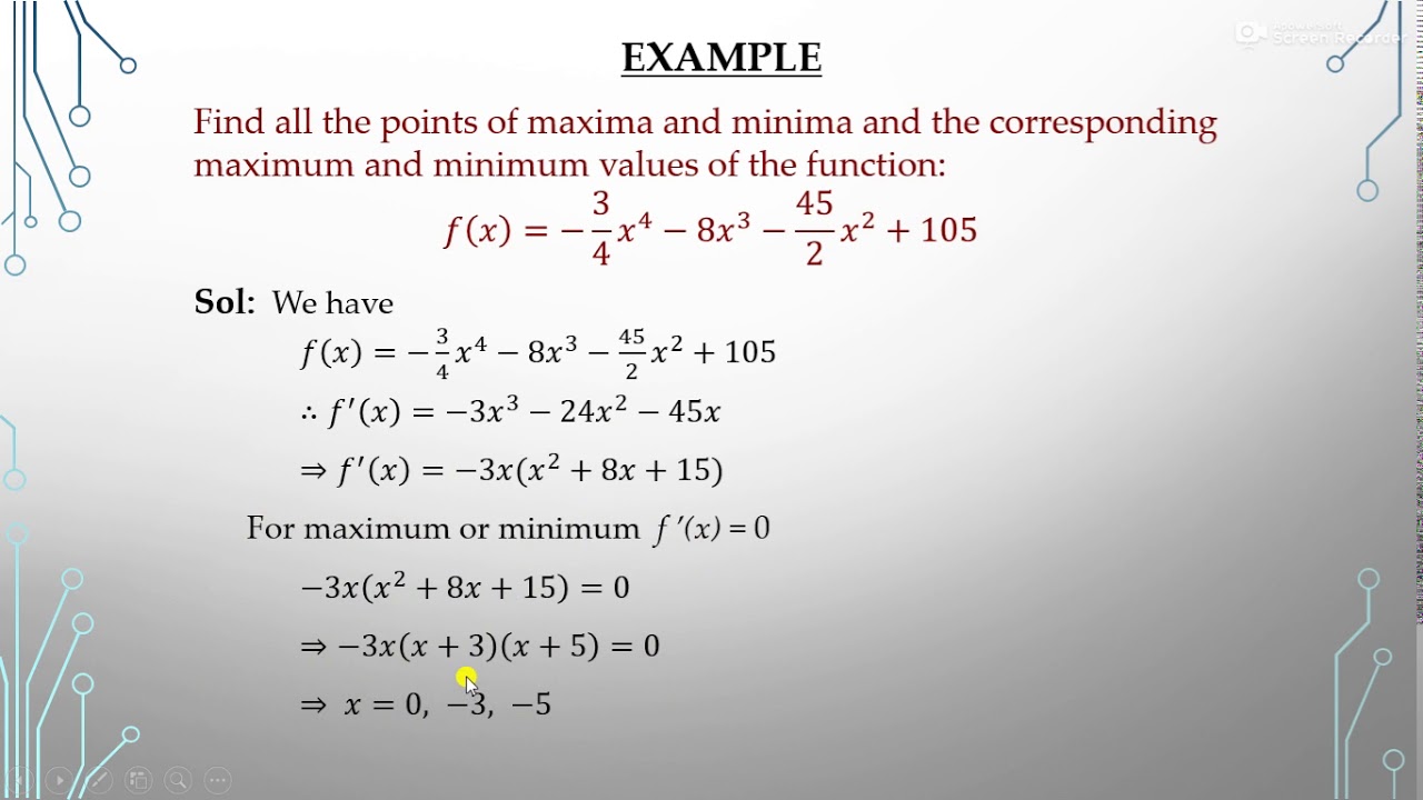 Maxima and Minima - YouTube