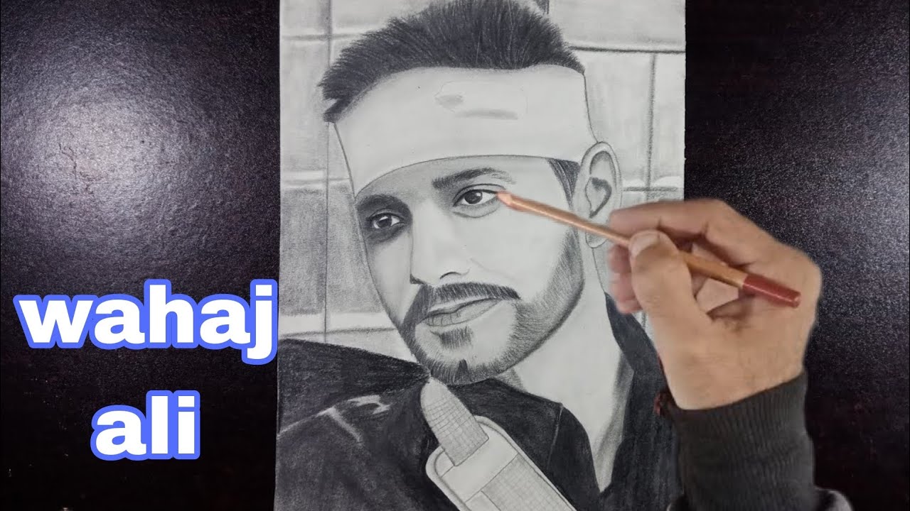 wahaj ali drawing 2023 ! how to draw wahaj ali sketch ! tutorial step by step - YouTube