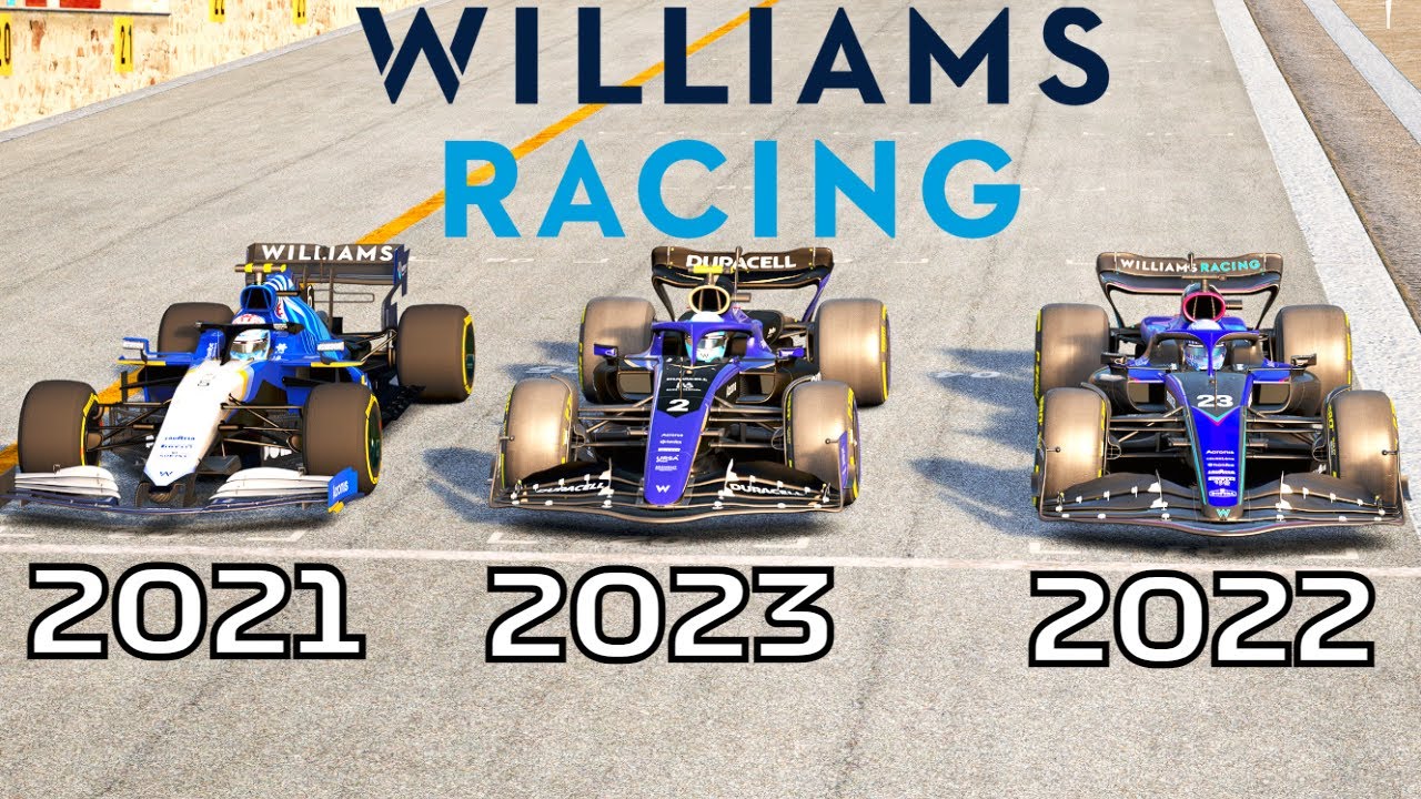 Williams F1 2023 FW45 vs Williams F1 2022 vs Williams F1 2021 ...