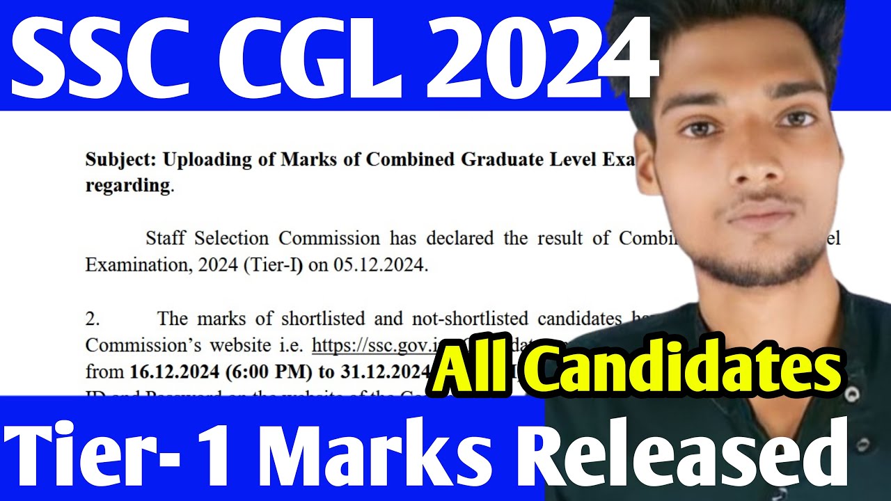 SSC CGL Tier 1 Marks Released All Candidates । ssc cgl cut off 2024 ...