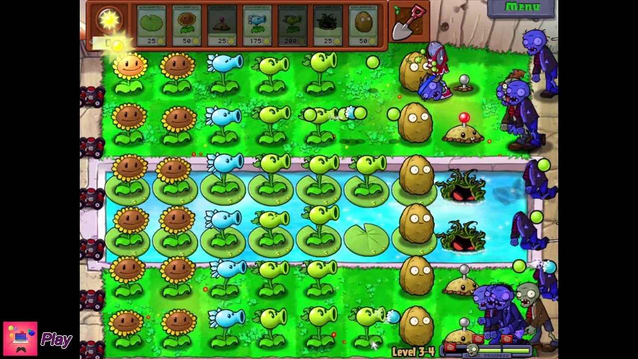 Plants vs. Zombies | Level 3-4 | Tangle Kelp | Walkthrough - YouTube