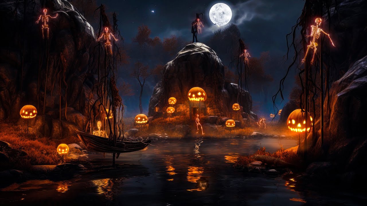 Autumn Haunted Swamp Halloween Ambience w/ Relaxing Spooky Sound, Swamp ...