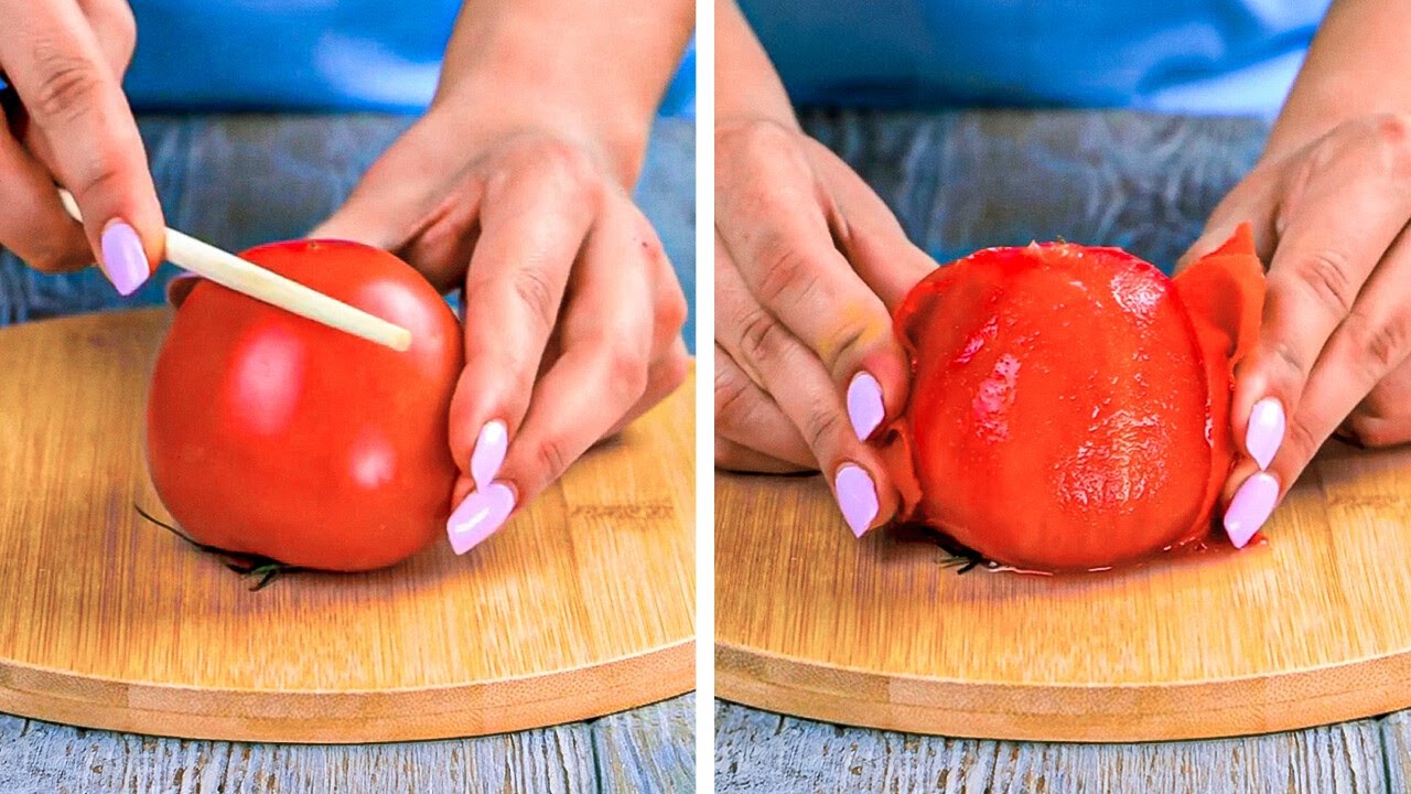 Easy Cut and Peel hacks to make your Food look so Yummy #5MinuteBeat ...