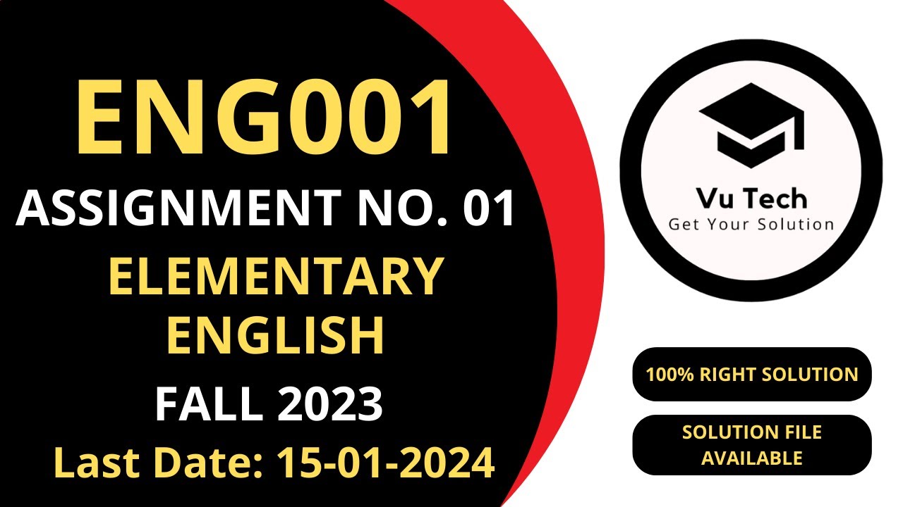 ENG001 ASSIGNMENT 1 SOLUTION FALL 2023 | ENG001 ASSIGNMENT 1 SOLUTION 2023| ENG001 ASSIGNMENT 1 ...