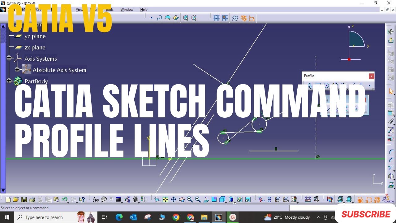 #4 CATIA SKETCHER - All type of the Lines Command - YouTube