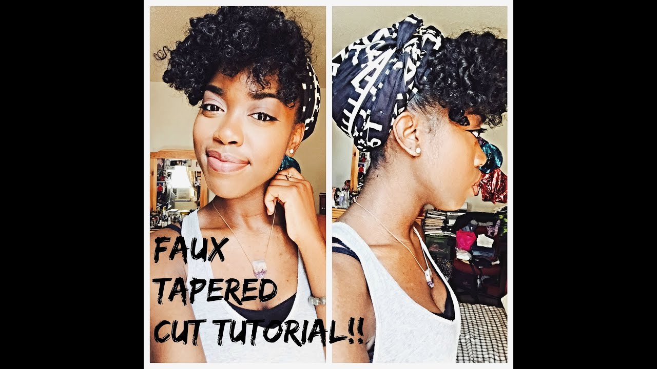 Natural Hair - Faux Tapered Cut Tutorial!! - YouTube