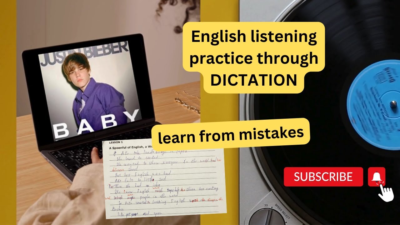 English Listening and Speaking through Dictation - basic level | Lesson 5: Justin Bieber - YouTube