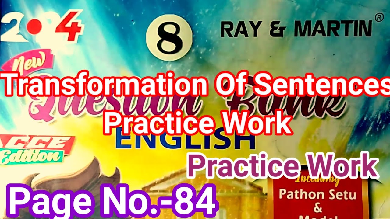 Class-8//Ray and Martin English Question Bank 2024//Transformation Of ...