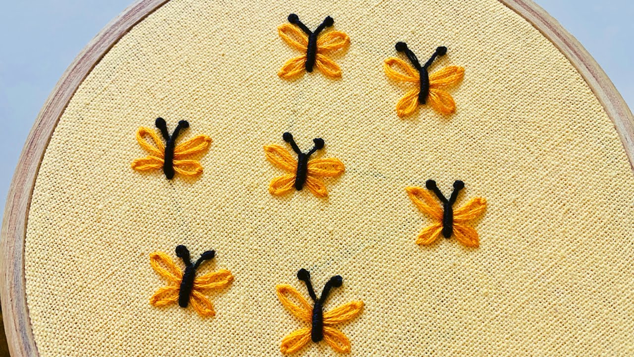 Very simple butterfly embroidery/All over embroidery design/Best ...