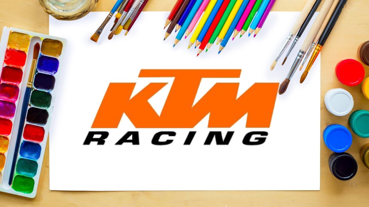 KTM racing logo drawing | Satisfying art | Relaxing coloring logo - YouTube