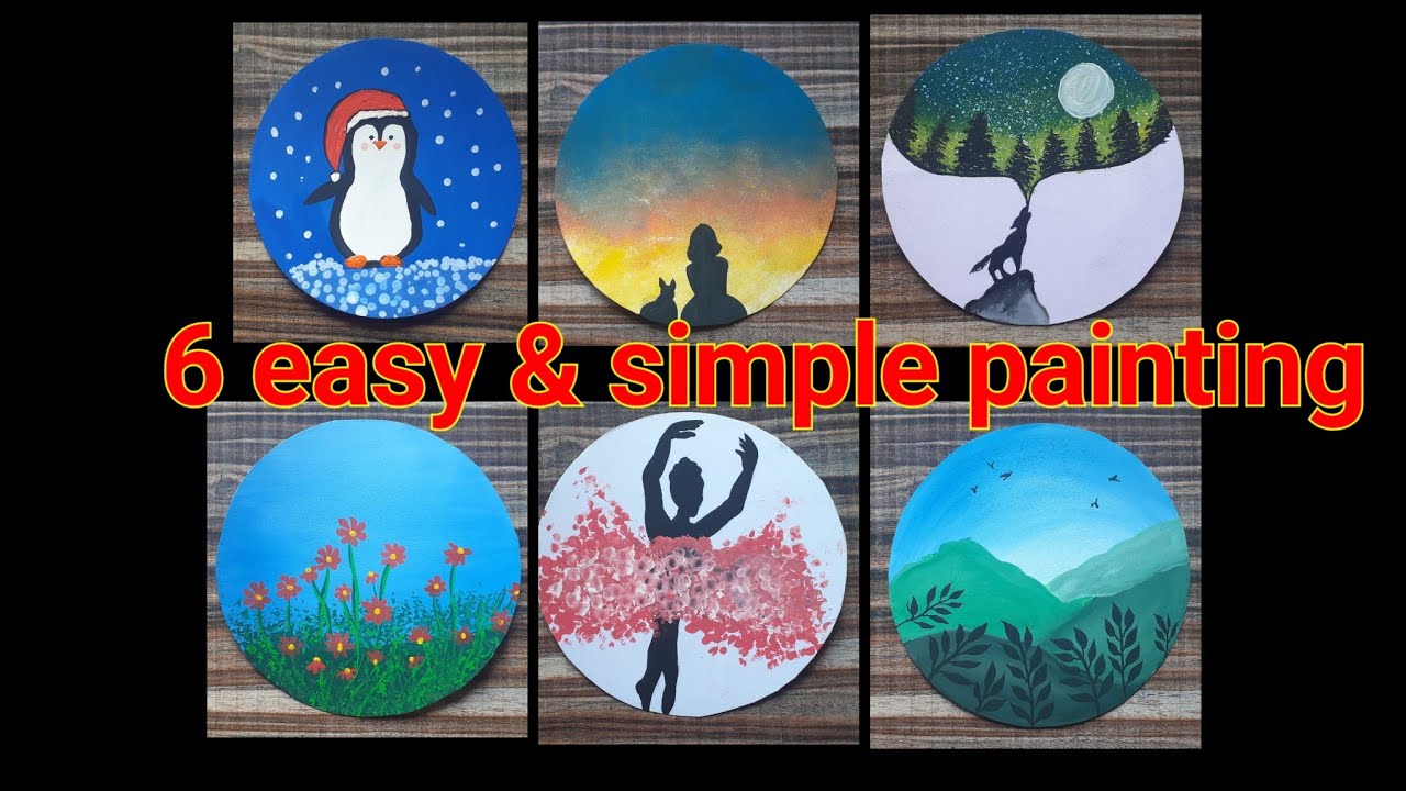 6 easy and simple painting | for beginners | using poster colour. - YouTube