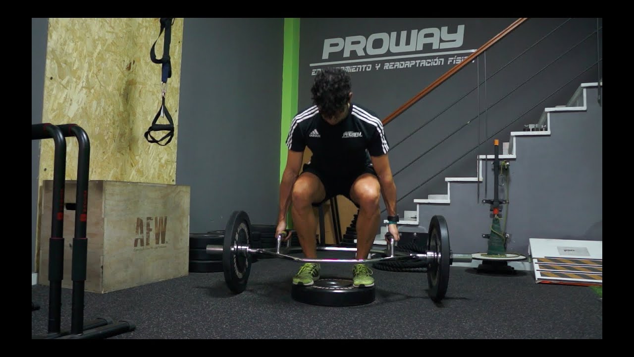 Hex Bar Squat deficit - YouTube