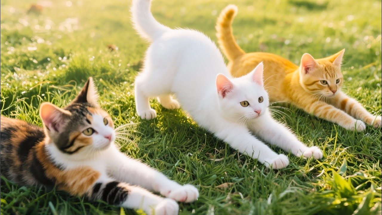 Kittens Stretching in the Sun - Beautiful Cat Video - YouTube