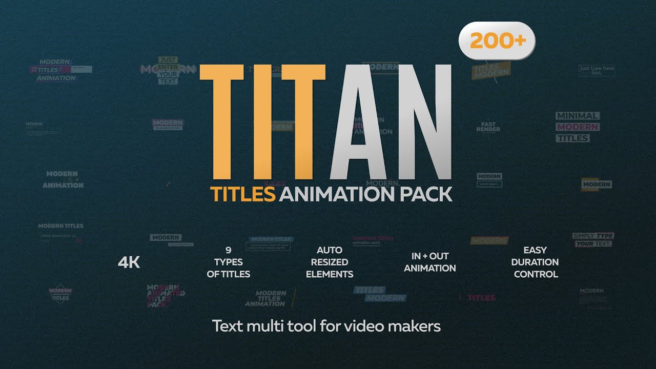 200 Animated Titles Pack - After Effects Template - YouTube