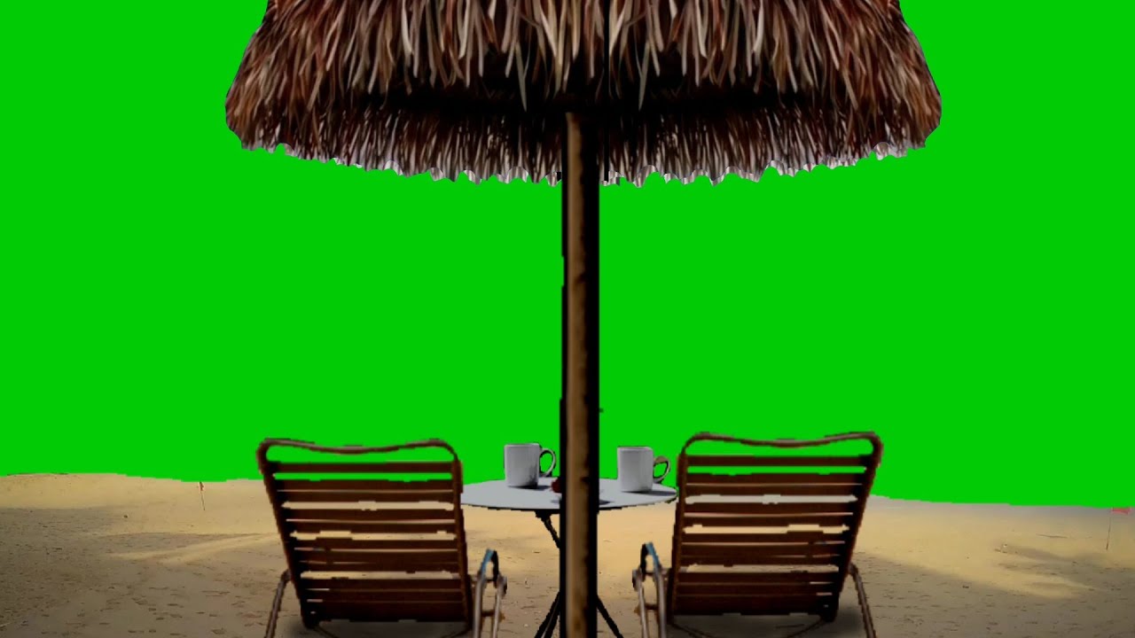 green screen video backgrounds thatch-roof lounge chairs - YouTube