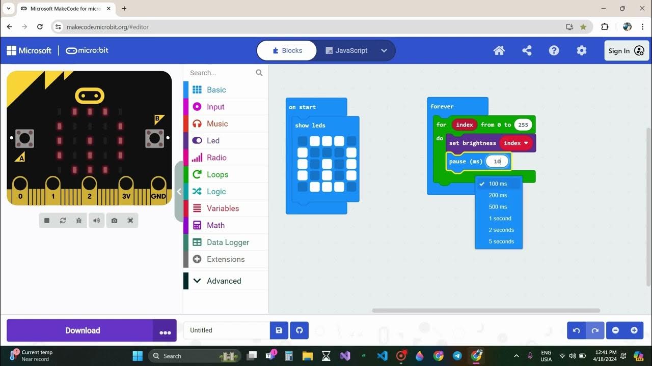 Microsoft MakeCode Micro:bit Project 39: 'Loop' Created by Trishanth ...