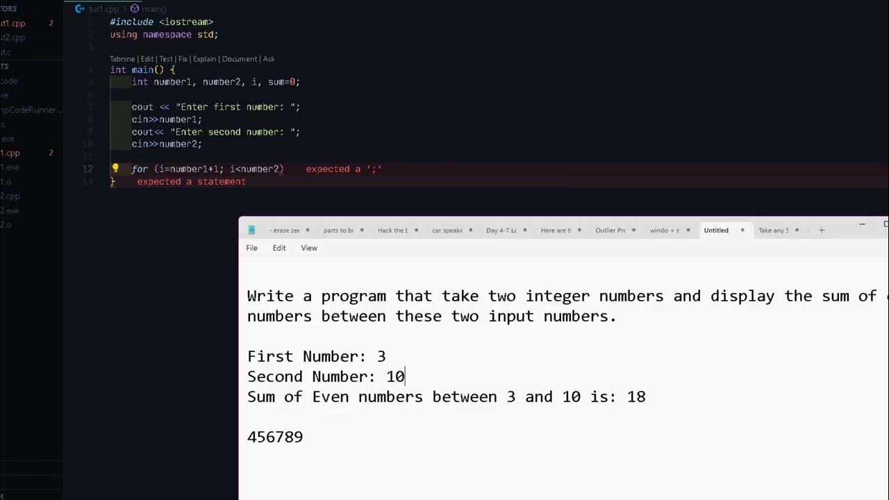 How to Calculate the Sum of Even Numbers in a C++ Loop: A Code Snippet and Explanation - YouTube