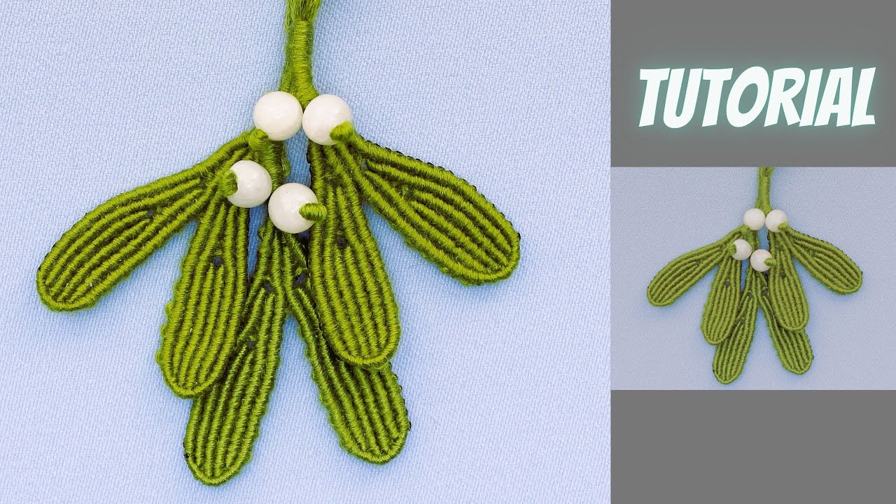 Christmas Craft: Micro Macrame Mistletoe Sprig DIY - YouTube