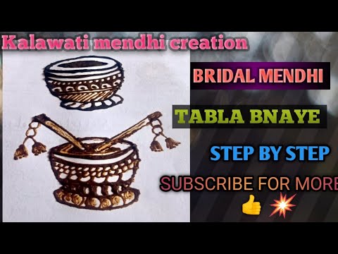 Learn How To Make Tabla Mehndi Design Step By Step #Bridal Mendhi ...