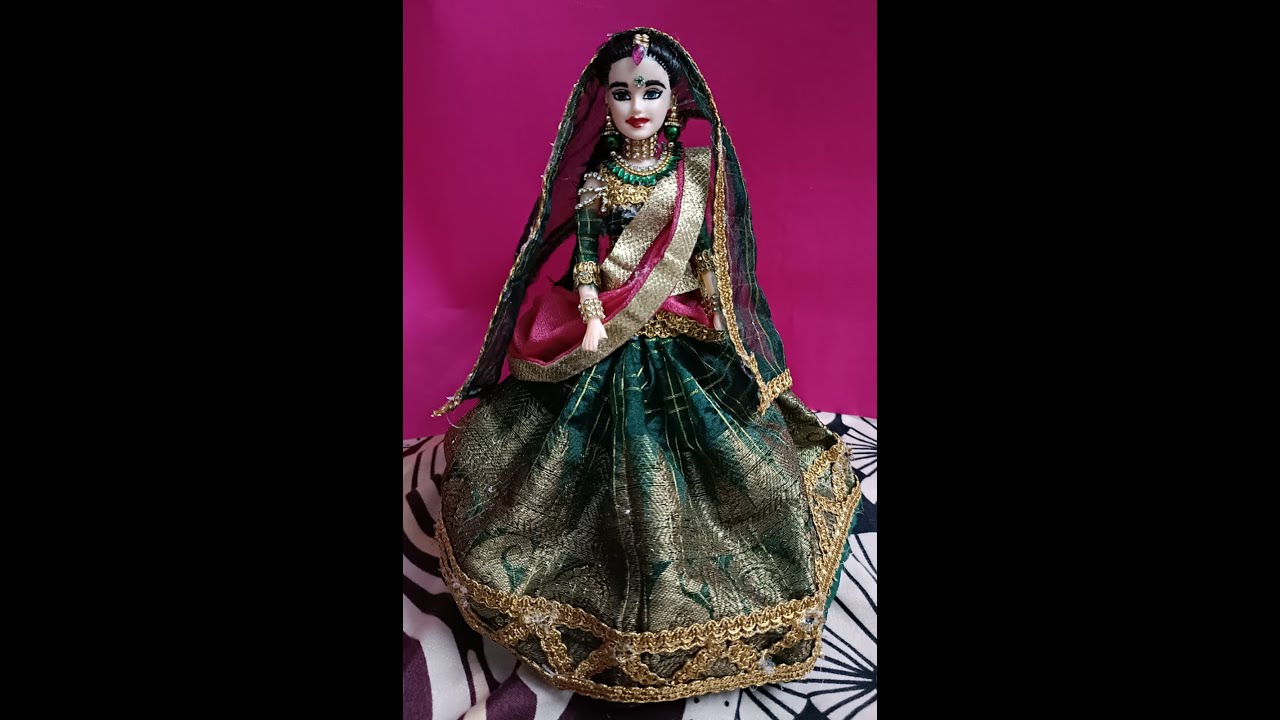 Barbie stylish & modern half saree doll | barbie dressing-7 - YouTube